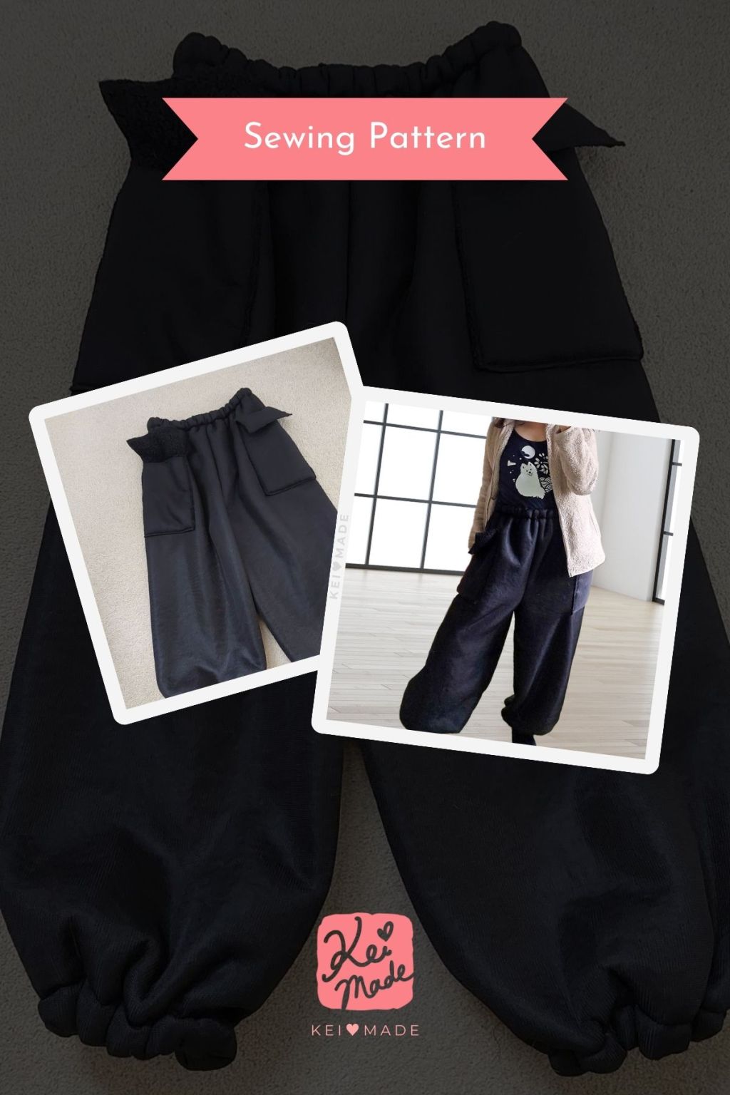 Making baggy sherpa pants: Warm winter pants without patterns - KeiMade ...