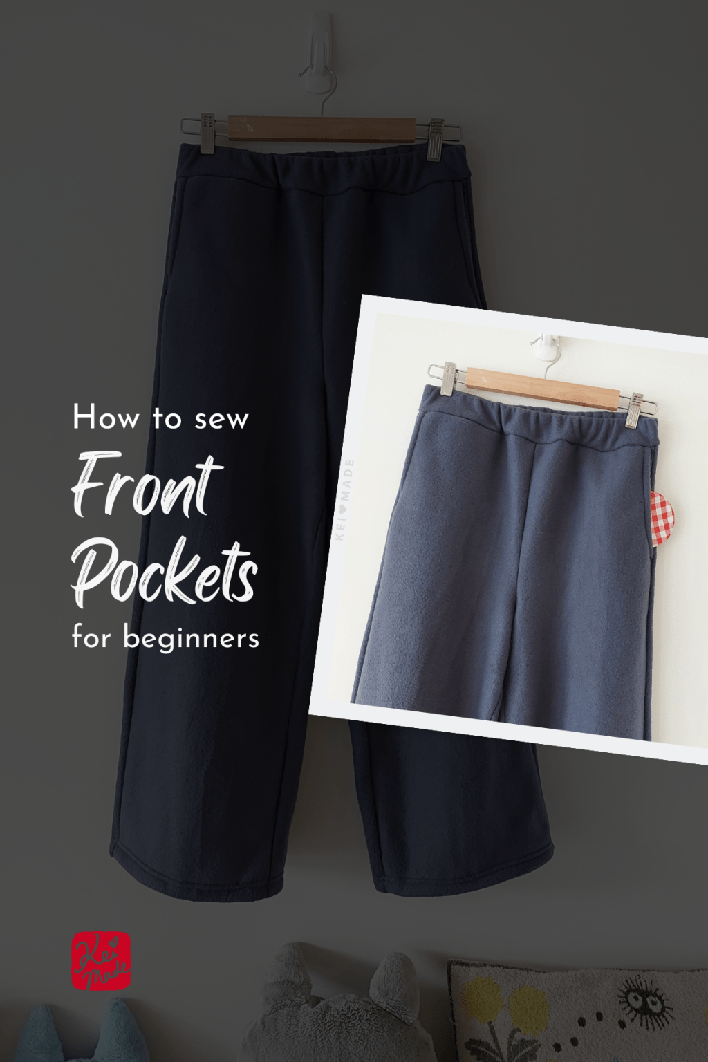 How to sew front pockets on pants (for beginners) - KeiMade Blog - Arts ...