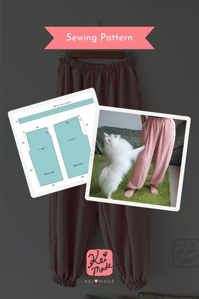 Baggy pants pattern with elastic cuffs and pockets - KeiMade Blog ...