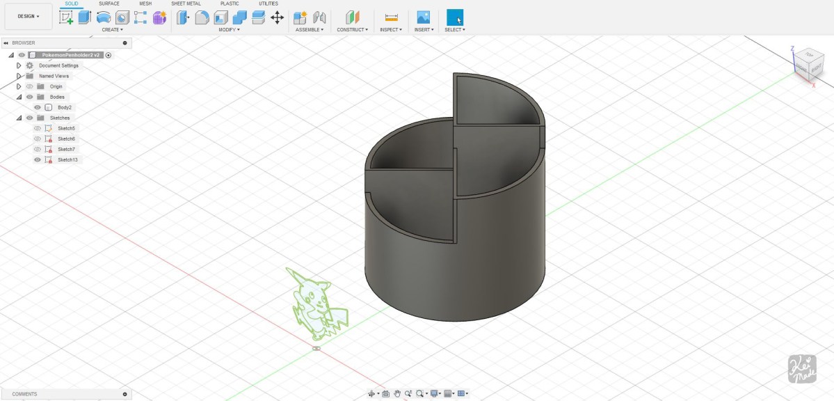 DIY Pokemon Pen Stand: How to split faces, extrude & emboss SVG in ...