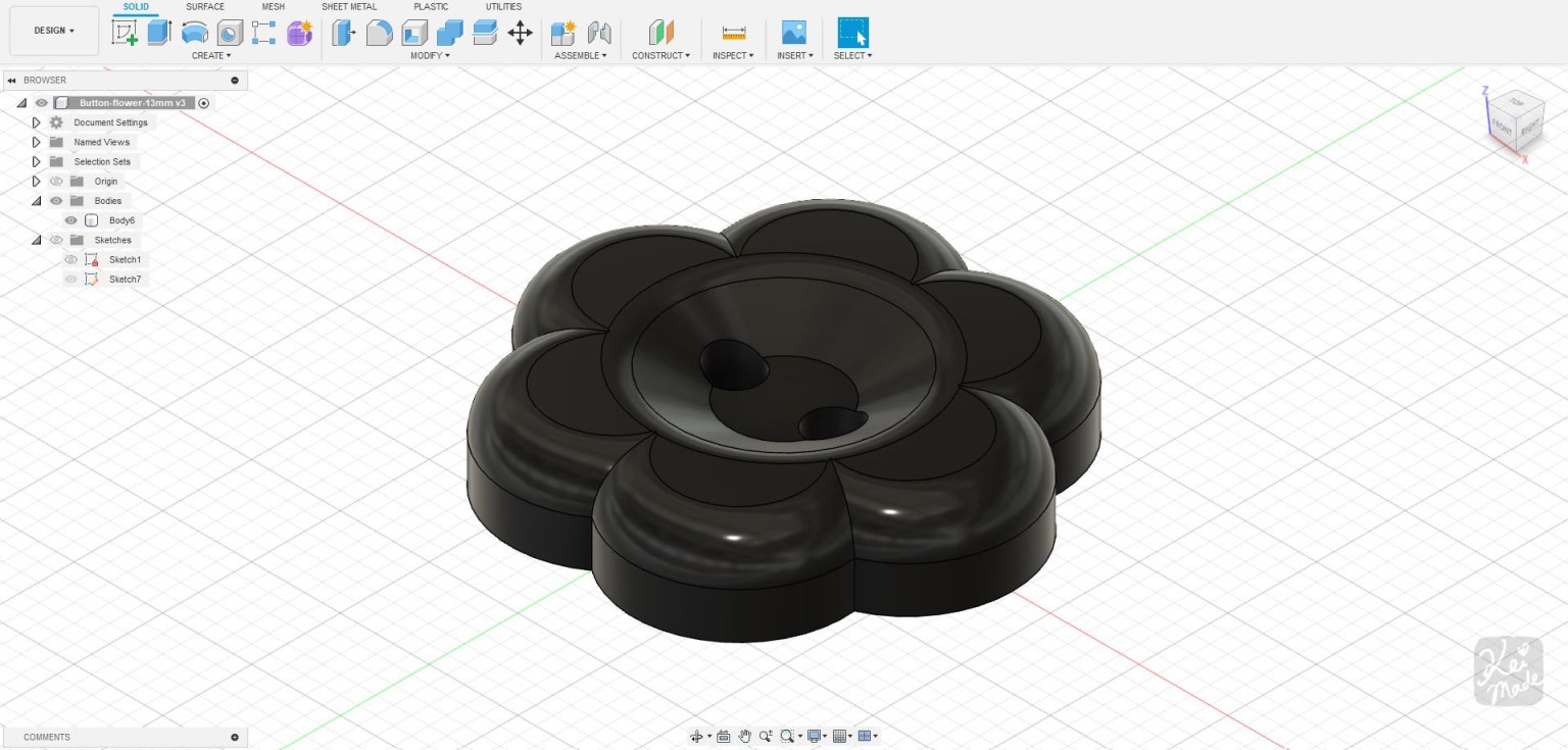 3D Printing Flower Buttons with Fusion360 - KeiMade Blog - Crafts ...
