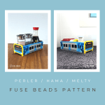 Metro Train Tray: 3D Perler Beads (Free pattern) - KeiMade Blog - Arts ...