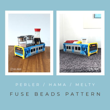 Metro Train Tray: 3D Perler Beads (Free pattern) - KeiMade Blog - Arts ...