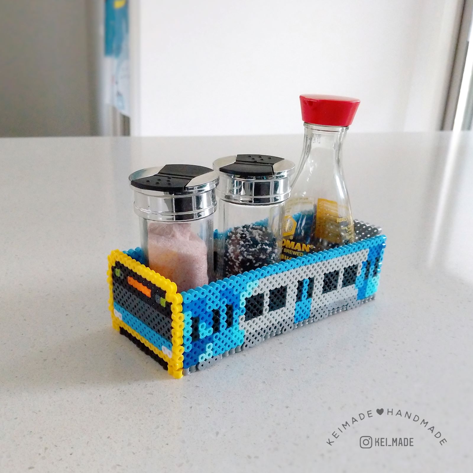 Metro Train Tray: 3D Perler Bead Pattern (Free) - KeiMade Blog - Crafts ...