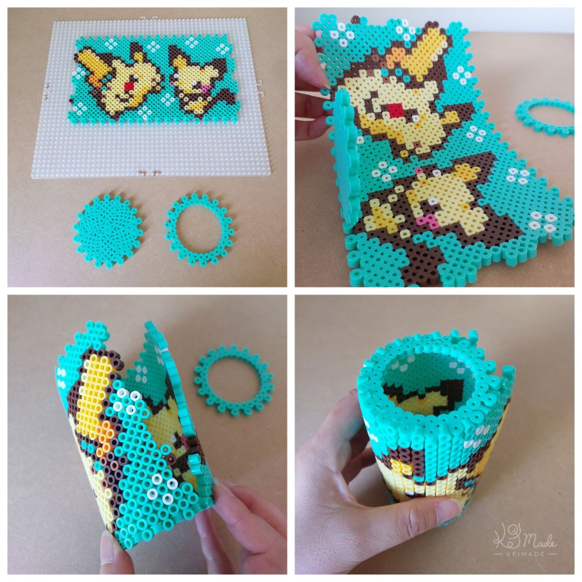 How to make a Cylindrical Cup with Perler Beads facing outwards ...