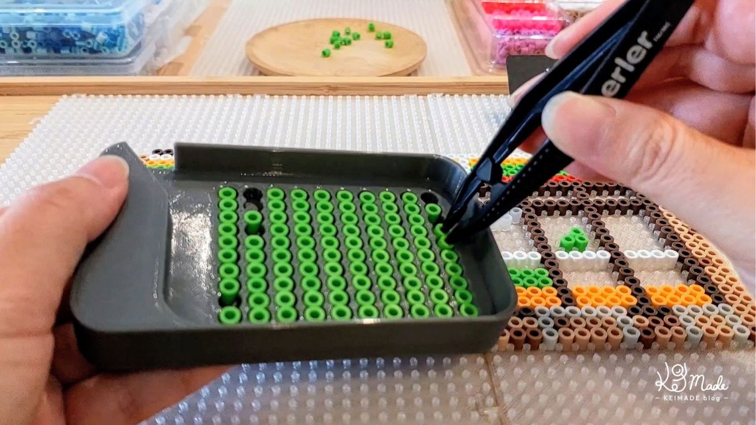 Metro Train Tray: 3D Perler Bead Pattern (Free) - KeiMade Blog - Arts ...